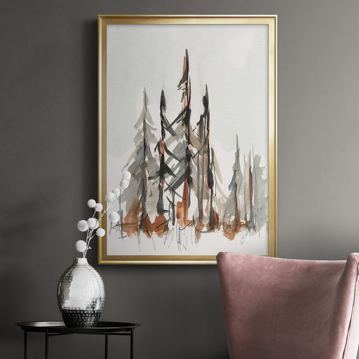 WexfordHome Rustic Evergreens II Premium Framed Print - Ready To Hang | Wayfair